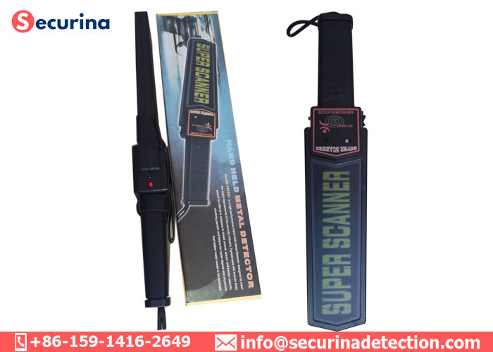 Portable Light Weight Security Metal Detector Wand Scanner Black With ...