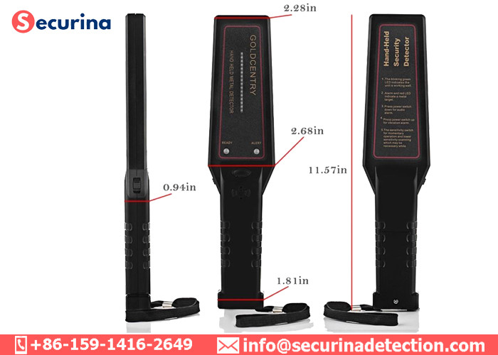 Portable Hand Held Metal Detector 9V Battery With LED Signal Strength ...