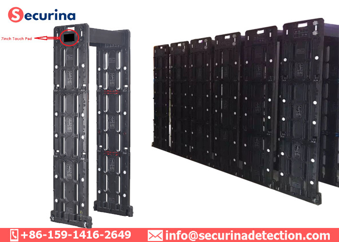 IP67 Waterproof Walk Through Security Detector Door Frame 7 Inch LCD Screen