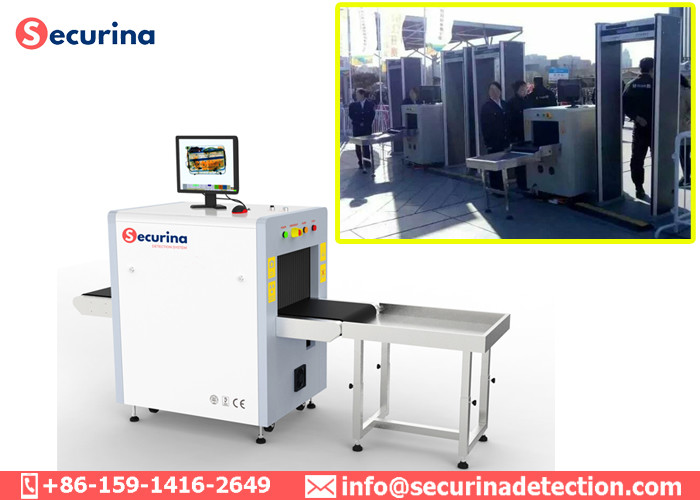 4 Colors Scanning X Ray Baggage Scanner Multilingual With Conveyor ...