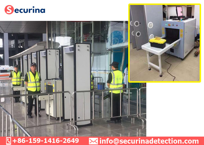 4 Colors Scanning X Ray Baggage Scanner Multilingual With Conveyor ...