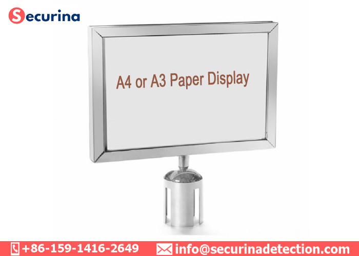 Stainless Steel A3 A4 Stanchion Pole Sign Holder Frame For Advertising ...