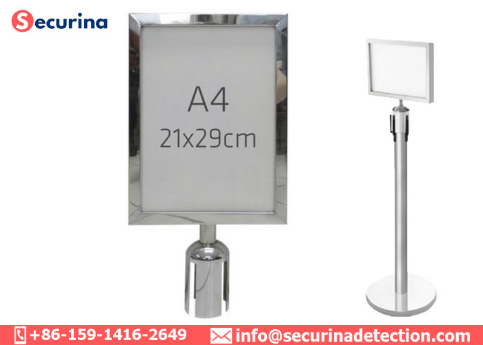 Stainless Steel A3 A4 Stanchion Pole Sign Holder Frame For Advertising ...