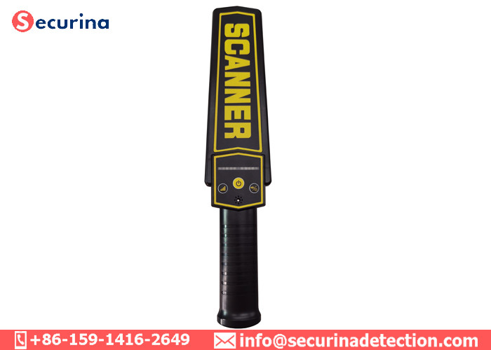 Black Color Hand Held Metal Detectors Scanner Intelligent LED Light Bar ...
