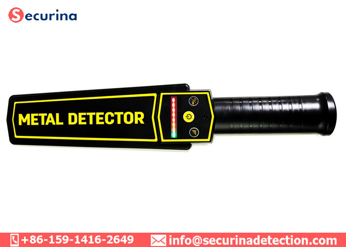 Black Color Hand Held Metal Detectors Scanner Intelligent LED Light Bar ...